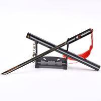 China Japan Anime Sword Keychains Naroto Uchiha Sasuke Grass Cutter Black Mini Metal Sword Katna Key Chain 22Cm Cosplay Toys for sale