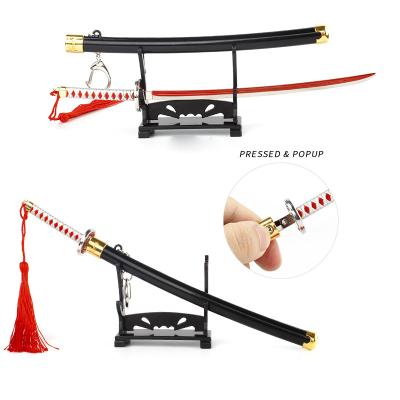 China Anime Ghost Kill Blade Metal Reduction Sword Hinazugawa Sanemi Katana Craft Key Chain Gift Toys for sale