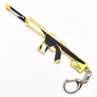 China Valorant Props Equip Gun Model Keychain Prime Phantom Metal Crafts Keyring Gold Hit Shooting Action Game for sale