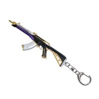 China Unisex Metal Gun Keychain Prime Vandal Crafts Gold Color Art Key Chain for sale