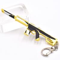 China Gold Mini Prime Phantom Metal Gun Keychain Metal Crafts Valorant Shoot Game Gear Gift Decoration Art for sale