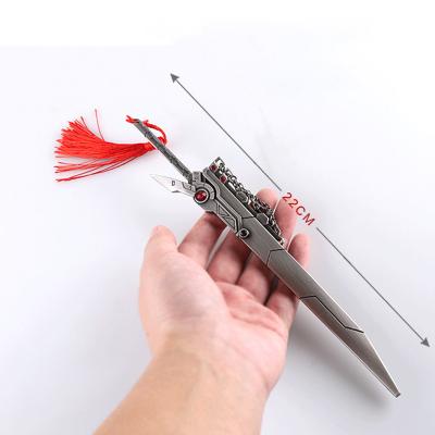 China Global competitive game LOL source plan fire Samurai sword equipment metal crafts sword keychain gift decoration piece for sale