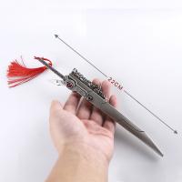 China Global competitive game LOL source plan fire Samurai sword equipment metal crafts sword keychain gift decoration piece for sale