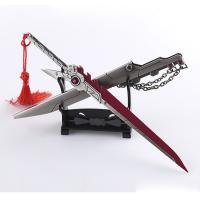 China Global competitive game LOL source plan fire Samurai sword equipment metal crafts sword keychain gift decoration piece for sale