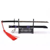 China Anime Assassin 567 popular character exclusive outfit katana Metal crafts black sword keychain gift decoration for sale