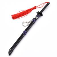 China Anime Assassin 567 popular character exclusive outfit katana Metal crafts black sword keychain gift decoration for sale