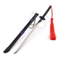 China Anime Assassin 567 popular character exclusive outfit katana Metal crafts black sword keychain gift decoration for sale