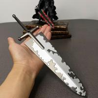 China Custom Asta-Black Clover 33cm large size Metal crafts Sword Decorative art Gift Samurai Sword Zinc alloy material silver for sale