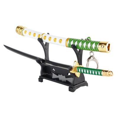China Tashigi 22CM Zinc Alloy One Piece Sword Keychain Elasitc Moving Sword for sale