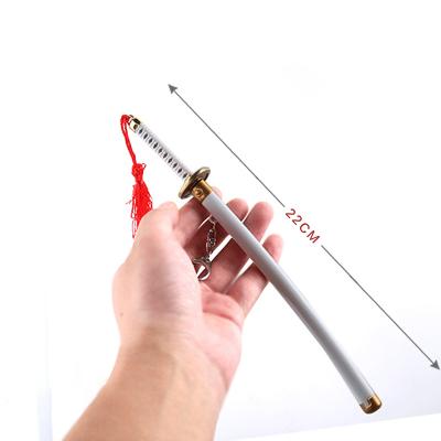 China One Piece Wado Ichimonji Sword Keychain Zinc Alloy Automatic Elasitc Moving for sale