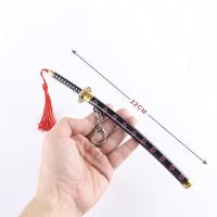 China Zoro Shusui 3D Model One Piece Sword Keychain Zinc Alloy Automatic Elasitc Katana for sale