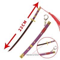 China Purple One Piece Zoro Sword Keychain Enma Zinc Alloy 100% Custom for sale