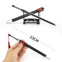 China Sword Art Online Yuuki Zinc Alloy Automatic Eject Mini Sword Keychain for sale