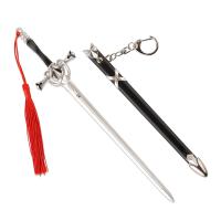 China Zinc Alloy Automatic Elastic Moving Mini Sword Keychain Black Fate Joan Of Arc Sword for sale