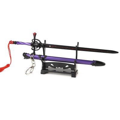 China Fate Joan Press To Eject Purple Anime Sword Keychains Mini Katana for sale