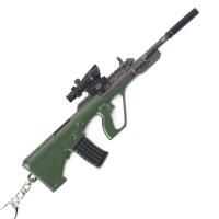 China Metal Gun Model Keychain Gift Olive Drab Detachable AUG Keyring for sale