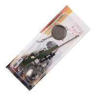 China AWM Game Players 3pcs Metal Gun Keychain Backpack Helmet Pan Rifle Keyring 23cm for sale