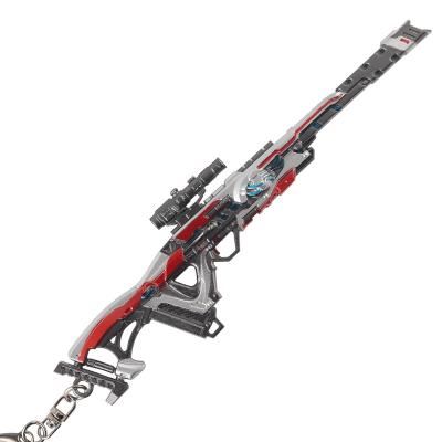 China Triple Machine Gun Zinc Alloy Keychain 16CM Apex Legends for sale