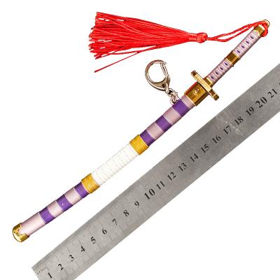 China Nidai Kitetsu One Piece Sword Keychain Zinc Alloy Automatic Elastic Moving for sale