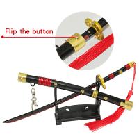 China One Piece Zoro Enma Black 3D Model Keychain Sword Mini Katana for sale