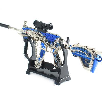 China OEM ODM Silvery Dragon Metal Gun Keychain With Five Claws 22CM M416 for sale