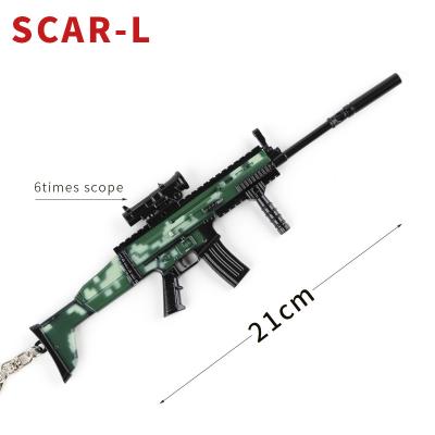 China Game Collection Metal Alloy PUGB Scar-L Gun Keychain 23cm for sale
