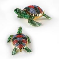 China Lion Tortoise Metal Ornaments Decorative Knick Knacks Tabletop Home Diamond-Studded for sale