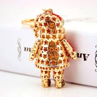 China Crystal Santa Claus Snowman Metal Knick Knacks Keyring Accessories Ornament Pendants for sale