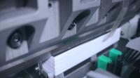 China HX80DH High Speed Three Knife Trimmer 4500 Cuts Hour 80mm Feed Height for Perfect Binding Line for sale