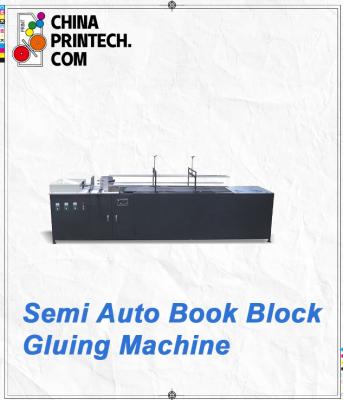 China Semi-Auto Book Block Gluing Machine 560x350mm 6kW Cold Glue Roller with Hot Air IR Drying for sale