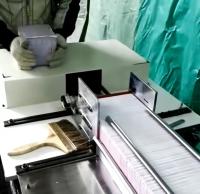 China Semi Auto Book Block Gluing Machine 560x350mm Cold Glue IR Lights Hot Air Drying Channel for sale