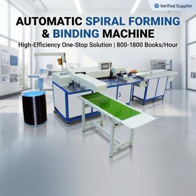 China Automatic Spiral Binding Equipment with Cutting Closing Auto Collecting System for sale