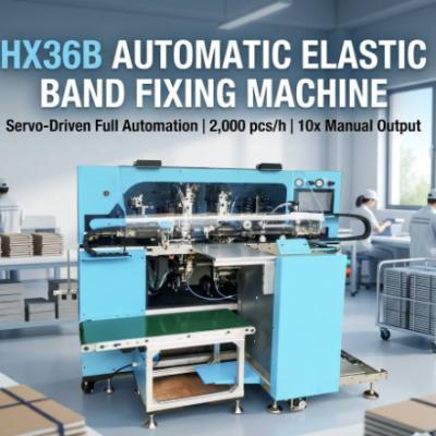 China HX36B Automatic Notebook Elastic Band Fixing Machine Completing Punching Threading Gluing And Stacking for sale