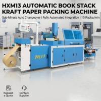 China HXM13 Servo Driven Kraft Paper Wrapping Machine with 10 Packs Per Minute Max Speed for sale