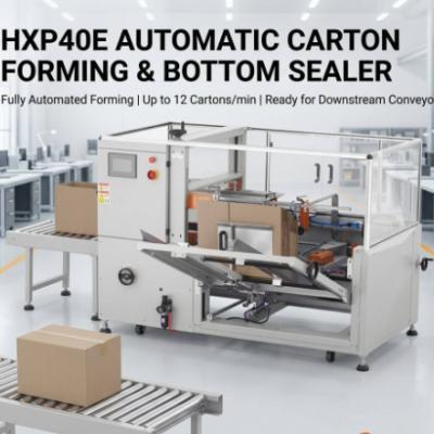 China HXP40E Automatic Carton Forming Bottom Sealer For Auto Box Unfolding Folding And Tape Sealing Work for sale