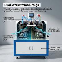 China Dual Workstation Ribbon Fixing Machine Using Hot-Melt PSA For Firm Certificate Bonding for sale
