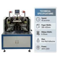China Dual Workstation Ribbon Fixing Machine Using Hot-Melt PSA For Firm Certificate Bonding for sale