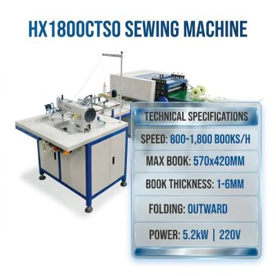 China HX1800CTSO Book Sewing Line Running At 800–1800 Books Per Hour Stable Production for sale