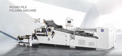 China High Speed Round Pile Folding Machine with Non Stop Round Pile Feeder for sale