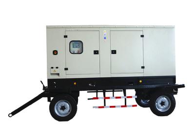 China Four wheels Weatherproof Trailer 40KW 50KVA Silent Generator Set 65db for sale