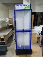 China Two Tiers Floor Standing Display Rack Supermarket Shelf Rack Corrosion Resistance for sale