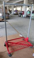 China Customizable Garment Hanging Rack With Wire Grid Shelves For Display And Storage for sale