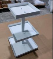 China Customized Square 3 Shelf Display Stand White Table Top Display Racks Multipurpose for sale