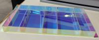 China AT-0075 Colorful Transparent beaury tray, acrylic display, five compartments in the middle, hold cosmetics, makeup brushes, or other small items (Assembly Required) for sale