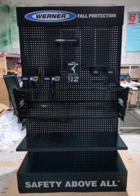China Customized Color Retail Wall Shelving With Peg Hook Black Single Sided for sale