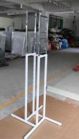 China White Base 4 Way Display Rack Adjustable Height Arms Chromed Freestanding for sale