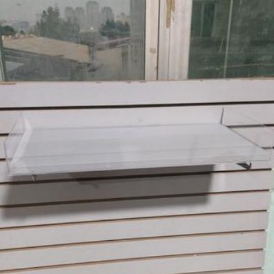 China Unique Design Acrylic Floating Shelf Clear Wall Mounted Retail Shelving Invisible Sturdy for sale