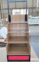 China Multi Slot Wooden Shelf Display Stylish Timber Display Stand Rust Resistant for sale