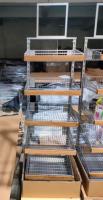 China Powder Coating Wire Shelf Display With Solidwood Nosing AT-0059 for sale