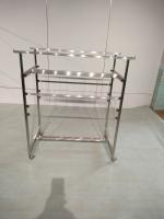 China Adjustable Height Boutique Clothing Display Racks With Wheels And Double Rod for sale